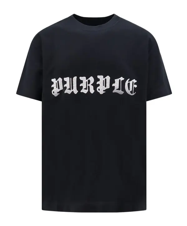 PURPLE BRAND Gothic Wordmark Cotton T-shirt