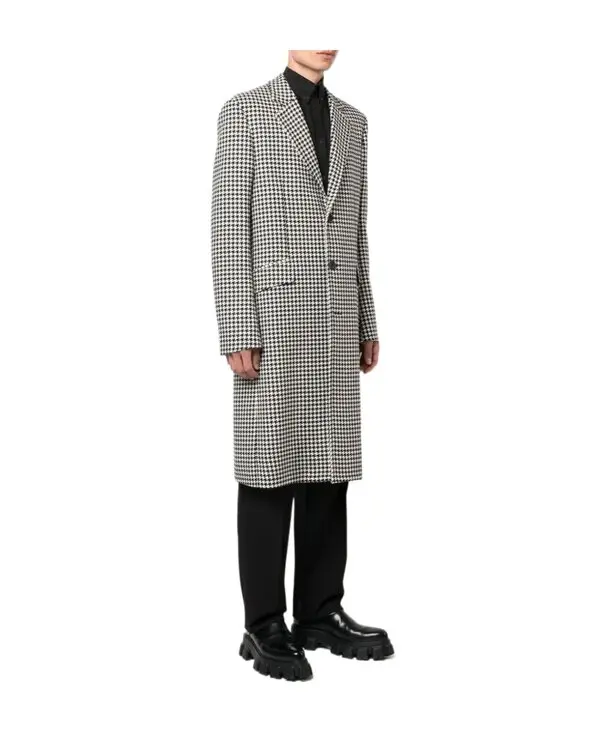 Alexander McQueen Houndstooth Single-breasted Coat