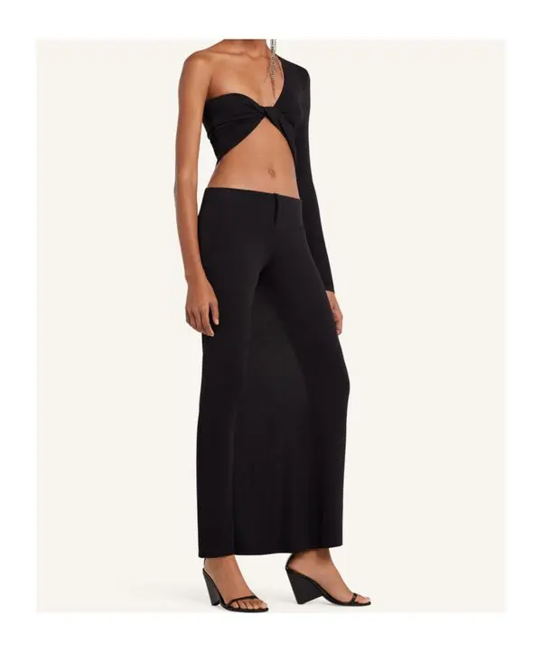 COURREGES Asymmetrical Draped Long Sleeve Crop Top