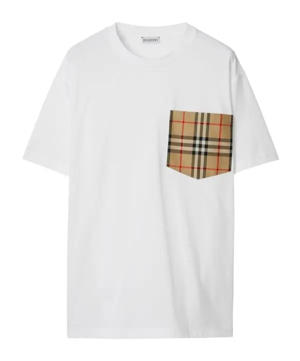 Burberry Checked Pocket T-shirt - White