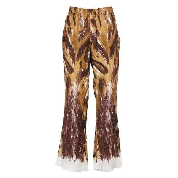 Marni Graphic Printed High-waist Trousers - Brown