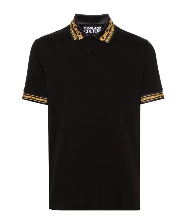 Versace Contrasting-trim Piqué Polo Shirt