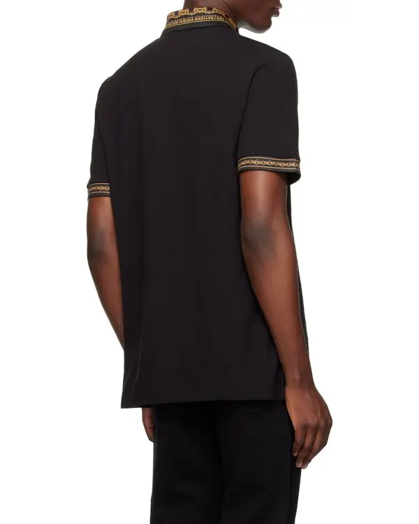 Versace Contrasting-trim Piqué Polo Shirt
