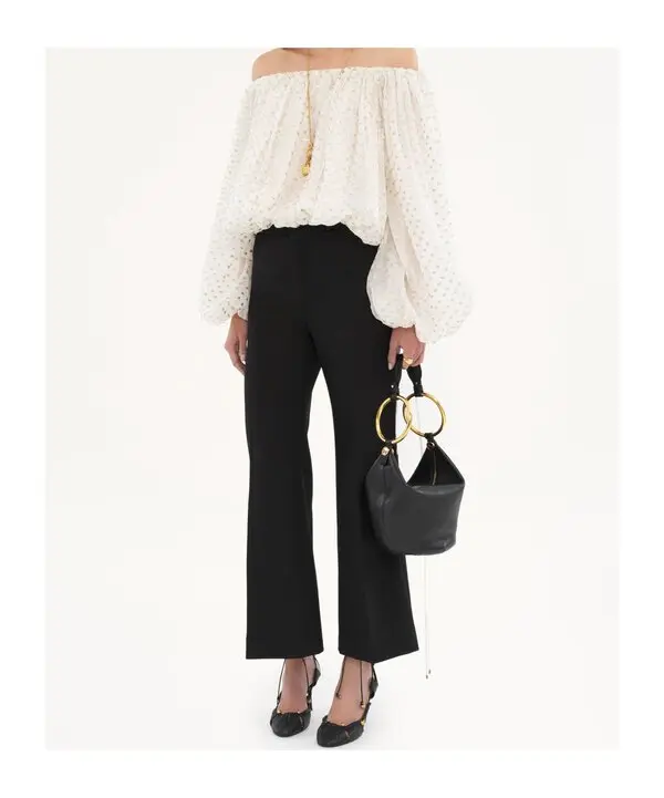 Chloé Cropped Bootcut Tailored Pants - Black