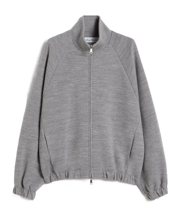 Max Mara Frine High-neck Zipped Sweatshirt - Light Gray