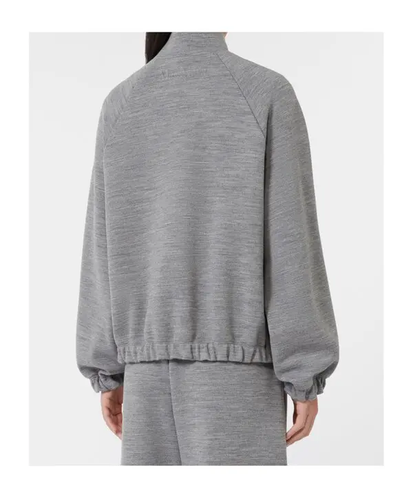 Max Mara Frine High-neck Zipped Sweatshirt - Light Gray
