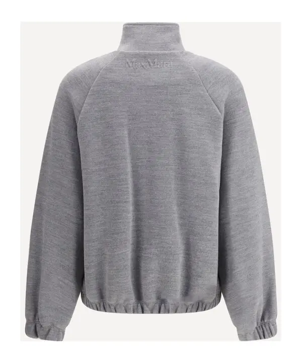 Max Mara Frine High-neck Zipped Sweatshirt - Light Grey