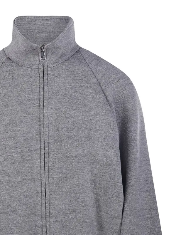 Max Mara Frine High-neck Zipped Sweatshirt - Light Grey