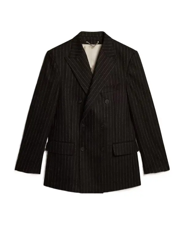 GOLDEN GOOSE Double-breasted Striped Blazer - Black
