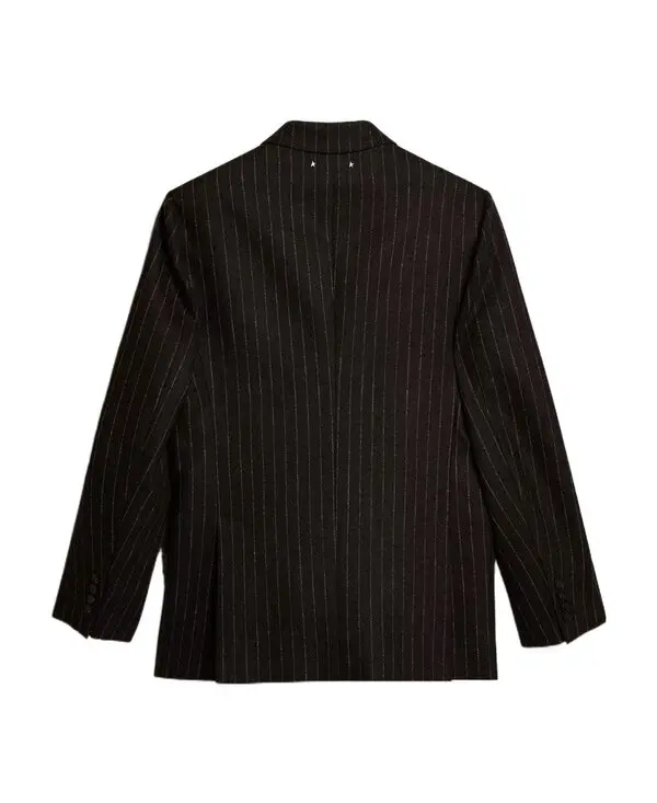 GOLDEN GOOSE Double-breasted Striped Blazer - Black