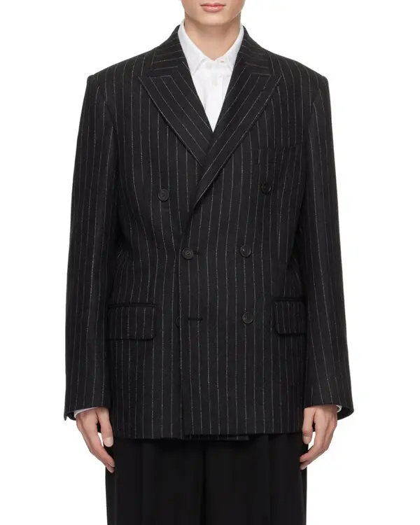 GOLDEN GOOSE Double-breasted Striped Blazer - Black