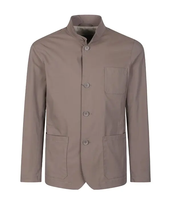 Herno Stand Collar Button-up Coat
