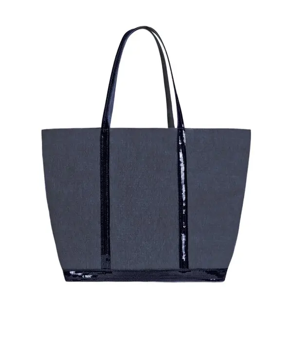 Vanessa Bruno Large Cabas Tote Bag With Sequin Embellishments - Denim