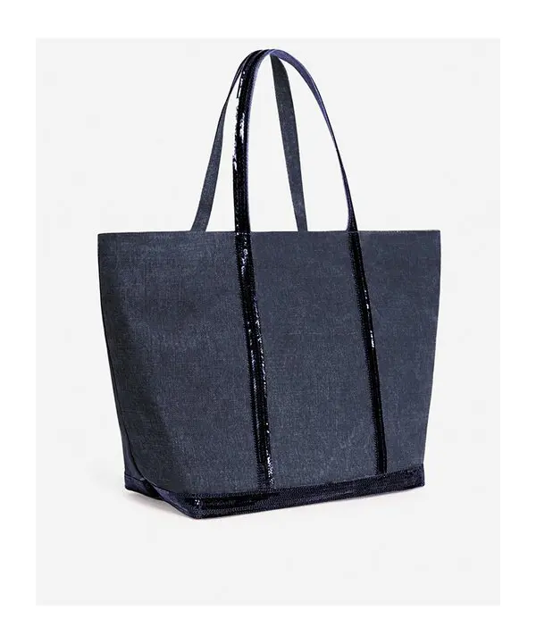 Vanessa Bruno Large Cabas Tote Bag With Sequin Embellishments - Denim