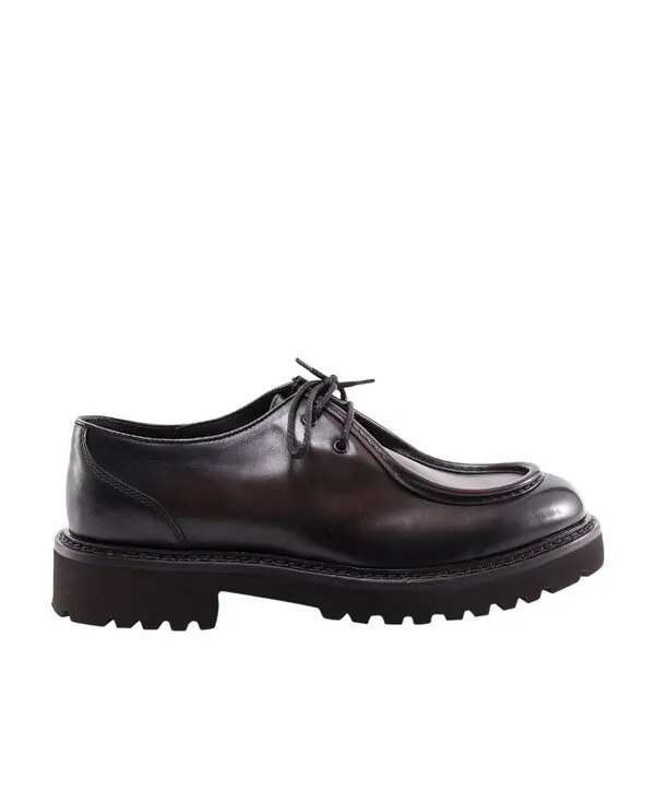 DOUCAL'S Two-hole Round-toe Lace-up Shoes