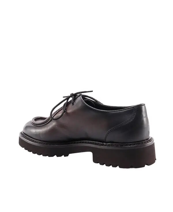 DOUCAL'S Two-hole Round-toe Lace-up Shoes