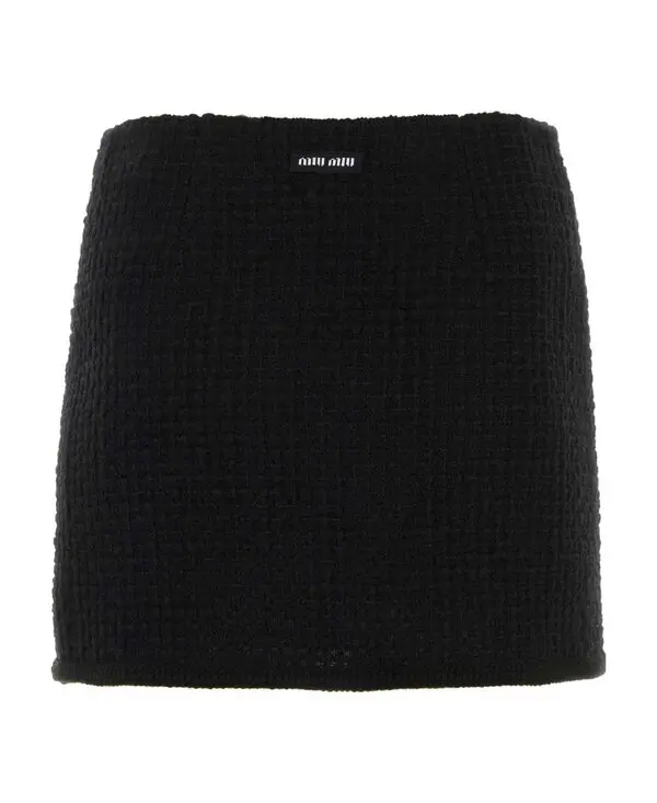 Miu Miu Button Detailed Mid-rise Skirt - Black