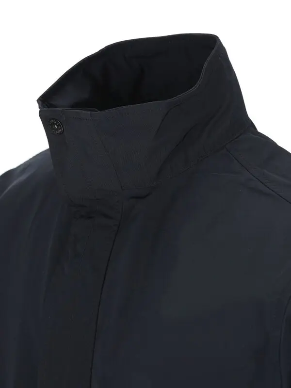 Stone Island Logo Patch High Neck Jacket - Blue