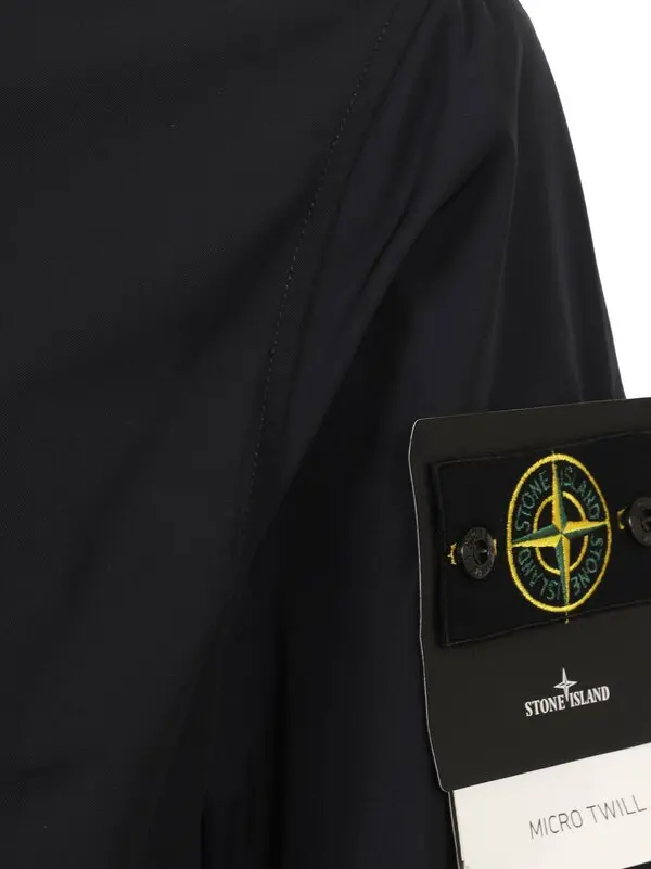 Stone Island Logo Patch High Neck Jacket - Blue