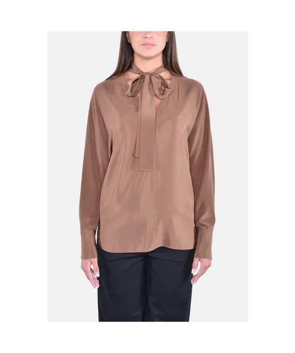 Max Mara Caco" Long-sleeved Blouse With Lace-up Detail - No