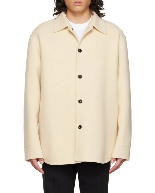 JIL SANDER Long-sleeved Buttoned Overshirt - Nude