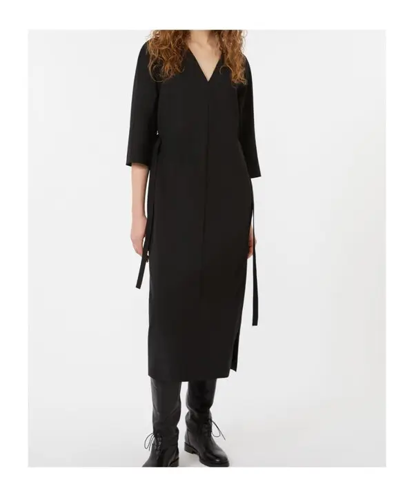 Max Mara V-neck Belted Midi Dress