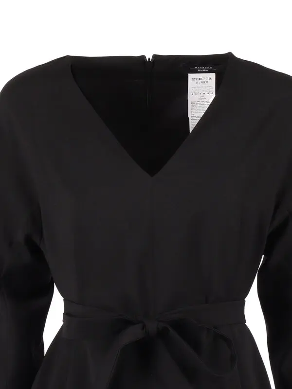 Max Mara V-neck Belted Midi Dress
