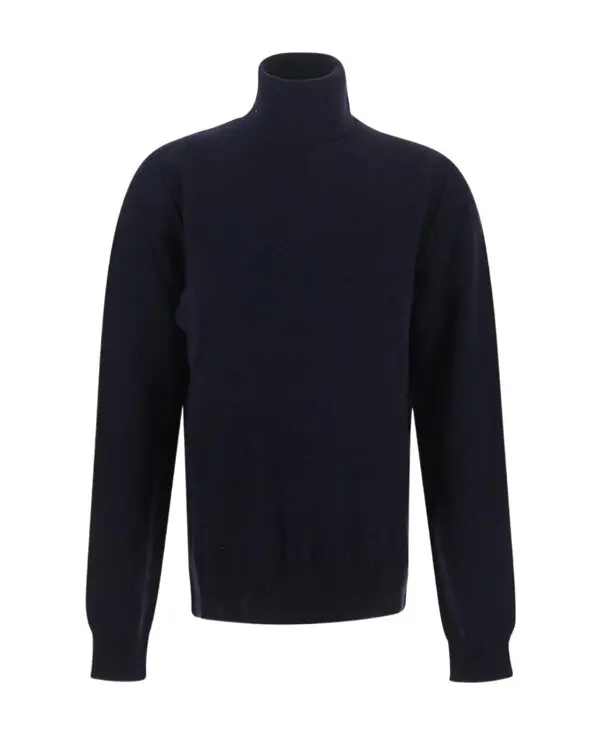 MAISON MARGIELA Navy Blue Logo Knitted Pullover - Black