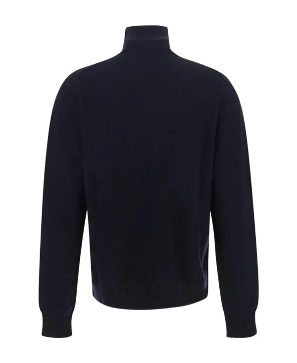 MAISON MARGIELA Navy Blue Logo Knitted Pullover - Black