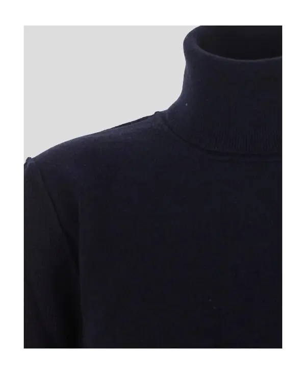 MAISON MARGIELA Navy Blue Logo Knitted Pullover - Black