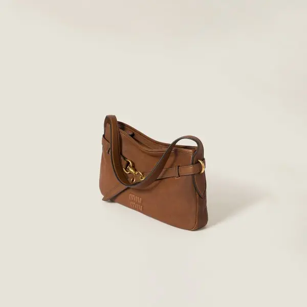 Miu Miu Aventure Nappa Leather Shoulder Bag - Oak