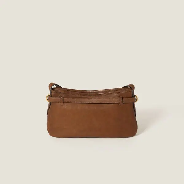 Miu Miu Aventure Nappa Leather Shoulder Bag - Oak