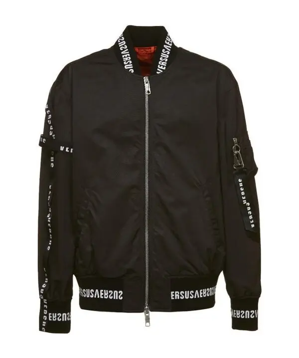 Versace Logo Detail Bomber Jacket