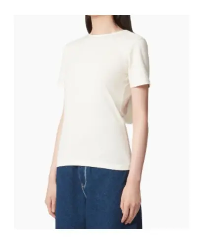 Nina Ricci Crew Neck Tee With Draped Back - White