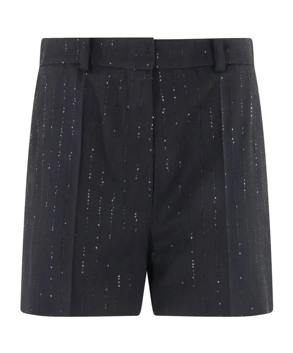 Max Mara Siberia Embellished Striped Shorts - Black