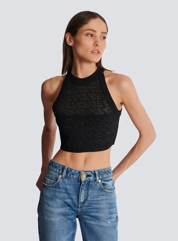 Balmain Halter-neck Cropped Top