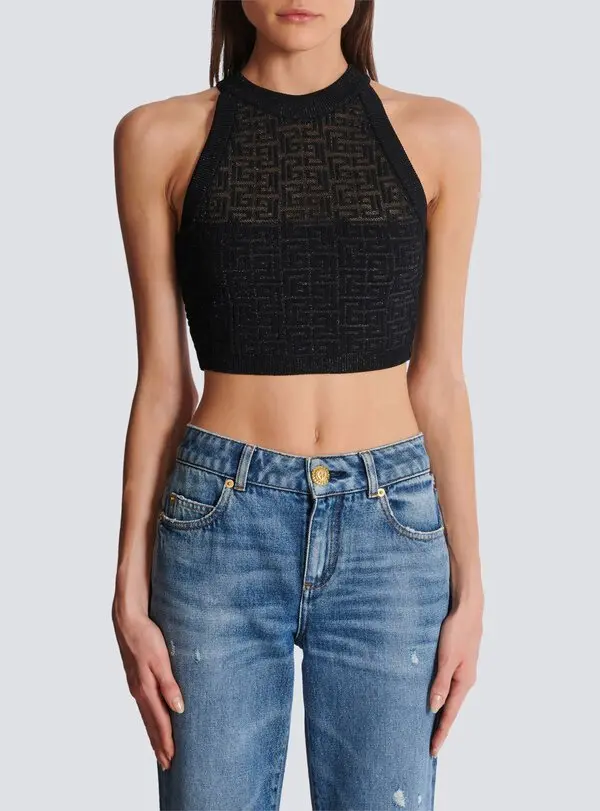Balmain Halter-neck Cropped Top