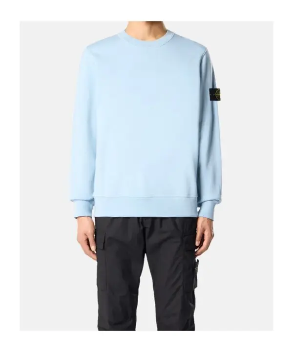 Stone Island Logo Patch Crewneck Sweatshirt - Dust Blue