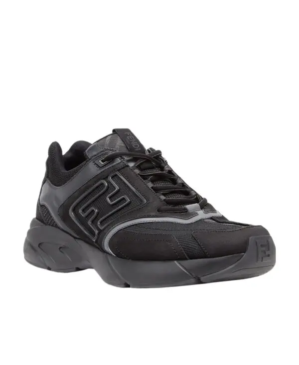 Fendi Ff-embossed Low-top Sneakers - Black