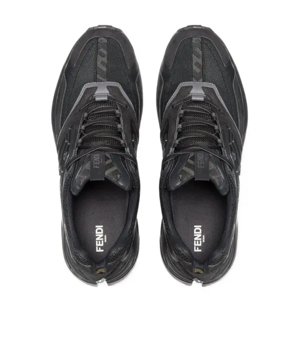 Fendi Ff-embossed Low-top Sneakers - Black