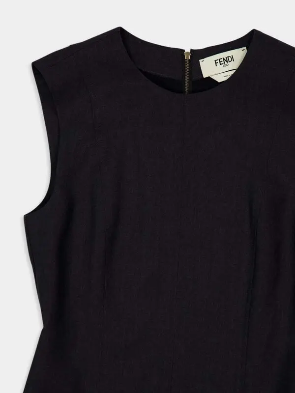 Fendi Sleeveless Peplum Midi Dress