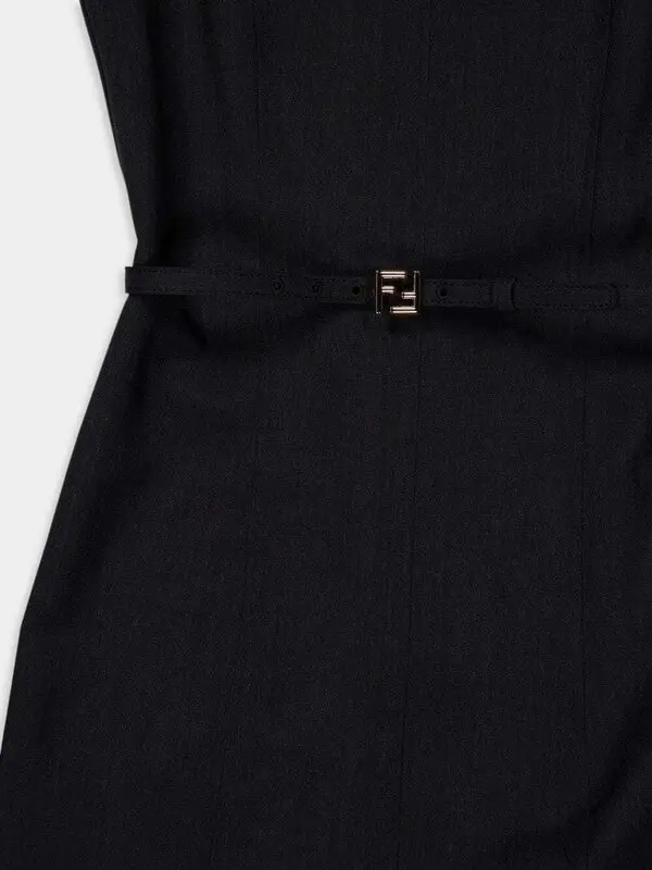 Fendi Sleeveless Peplum Midi Dress