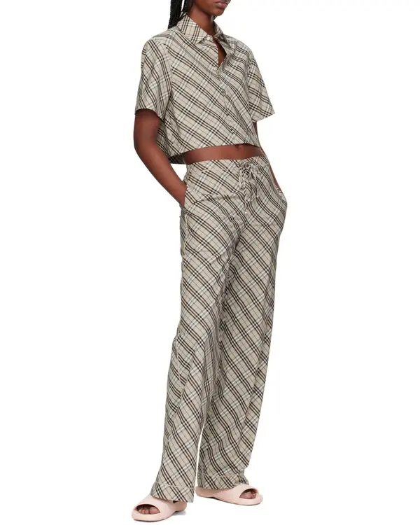 Burberry Checked Slip-on Slides - High Light Color