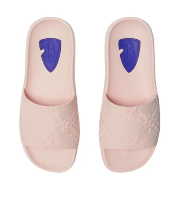 Burberry Checked Slip-on Slides - High Light Color