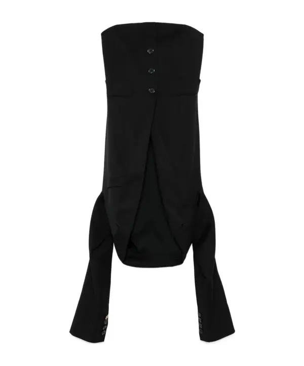 Moschino Panelled Strapless Top - Black