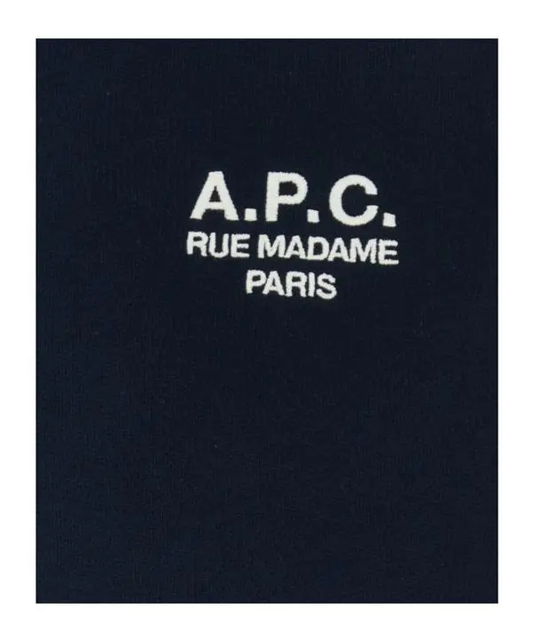A.p.c. Logo Embroidered Crewneck Sweatshirt - Black