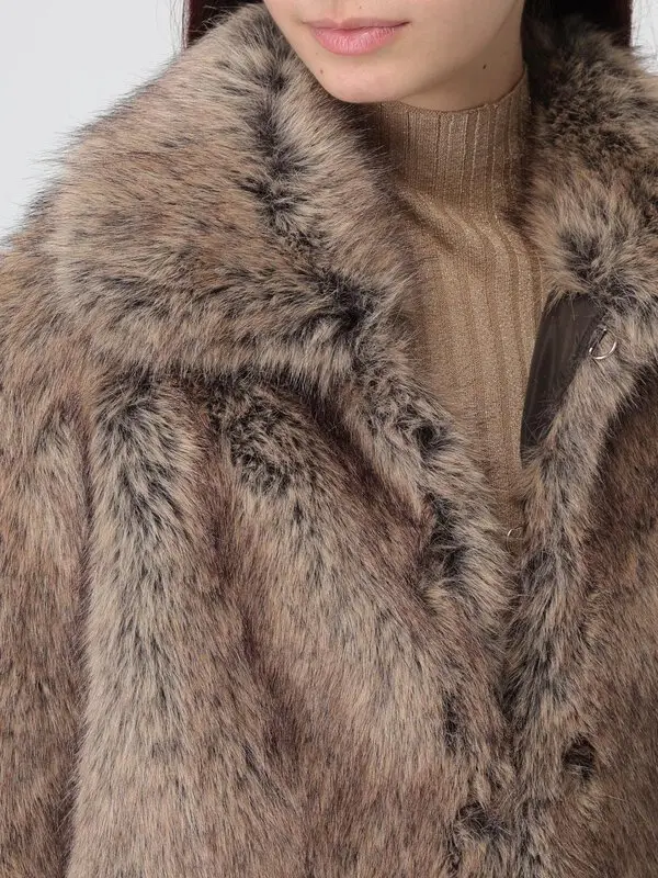 Liu Jo Faux Fur Jacket With Lapel Collar