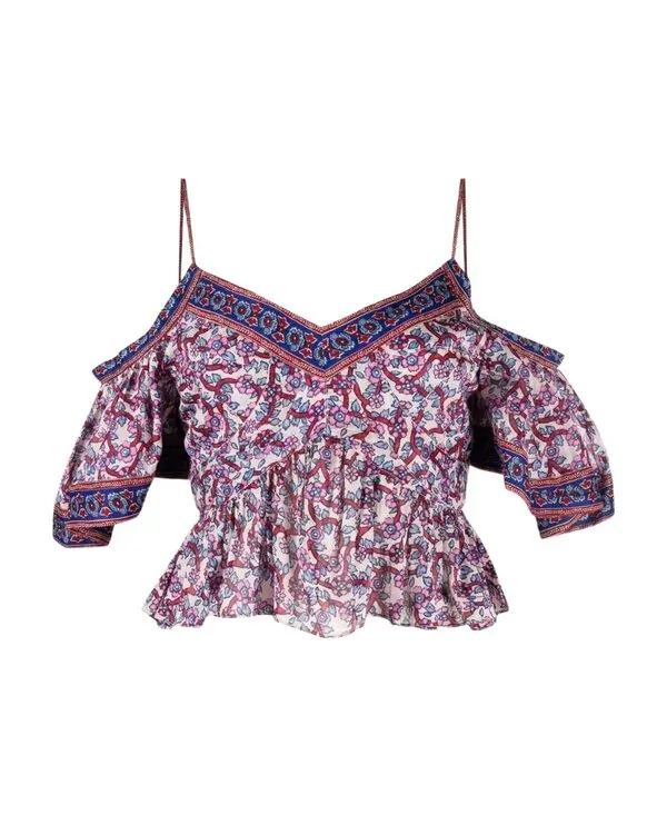 Isabel Marant Étoile Cold-shoulder Floral Print Blouse