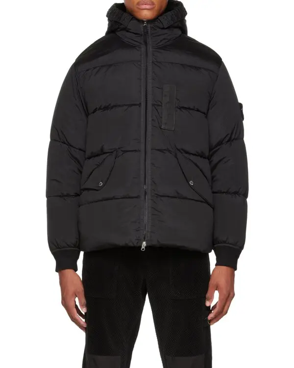 Stone Island Zippered Hooded Down-feather Jacket