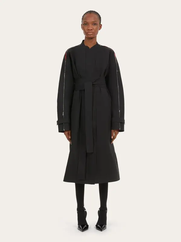 FERRAGAMO High-neck Belted Waist Coat
